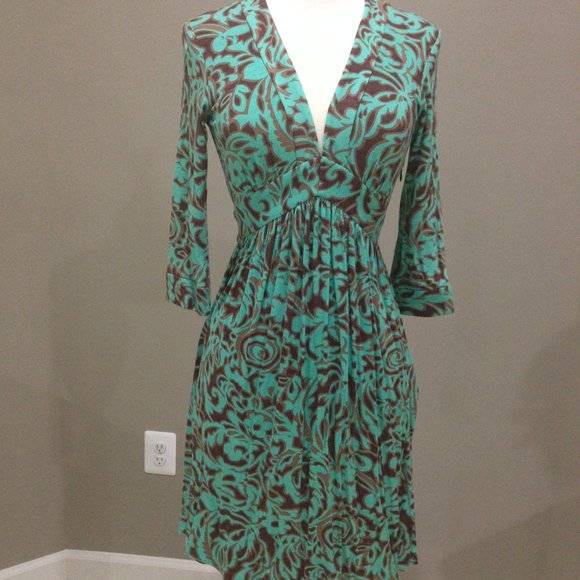 Milly of New York | Dresses | Milly 34 Sleeve V Neck Print Dress | Poshmark